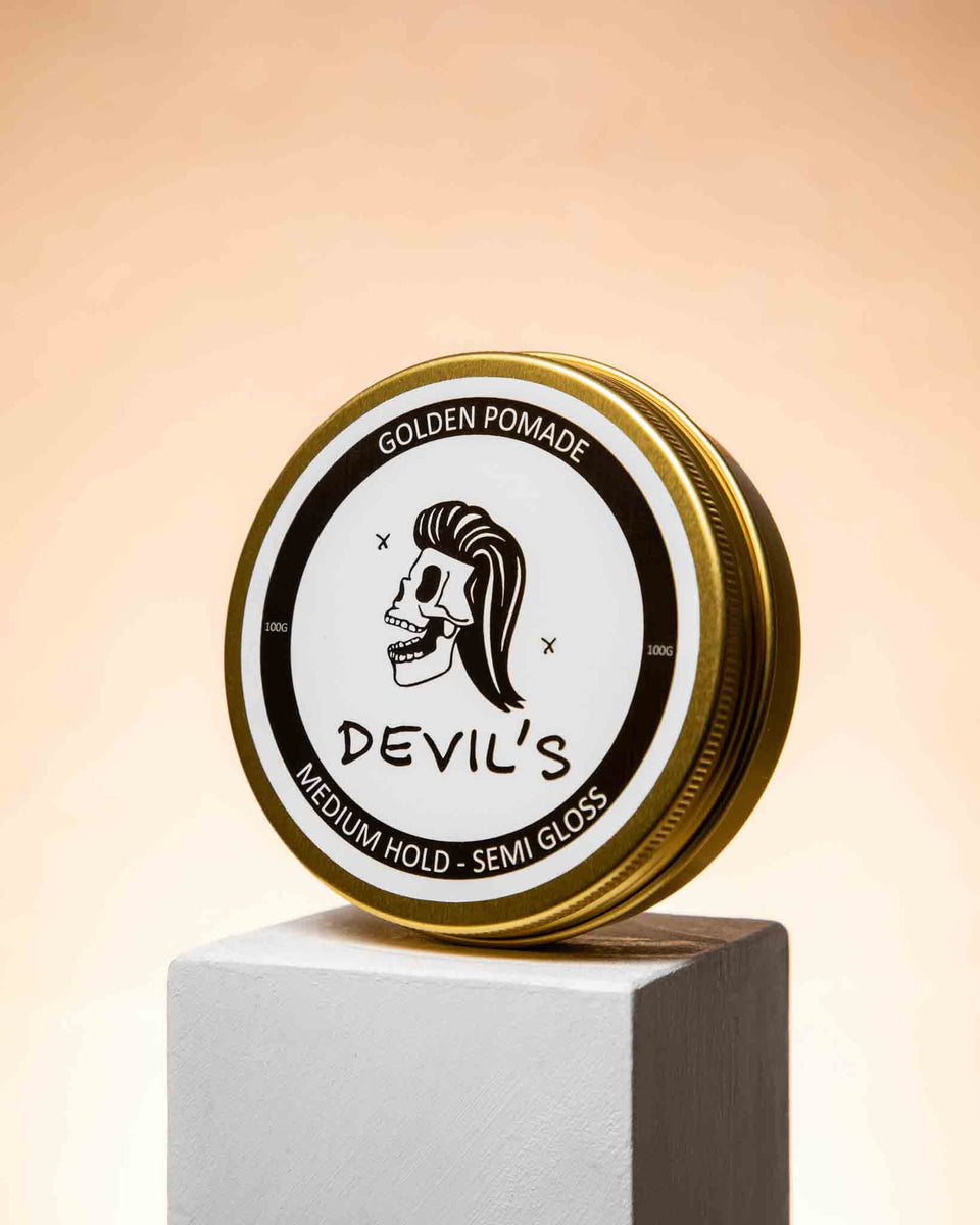GOLDEN POMADE - Medium Hold & Semi Gloss – Devils Hair & Beard Care